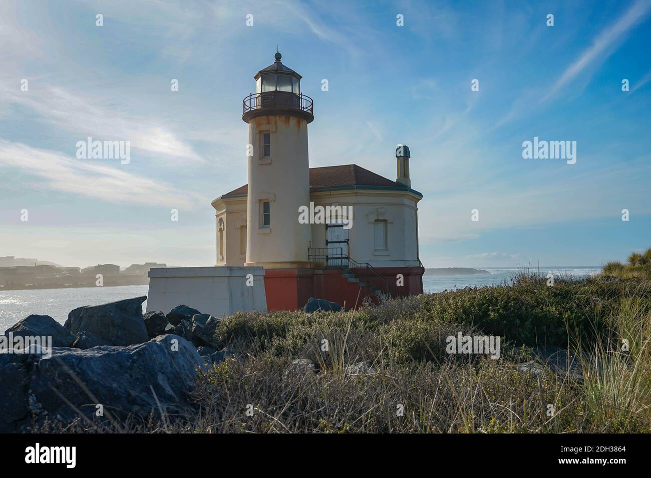 Coquille River Lighthouse on Oregon Coast II Stock Photo - Alamy