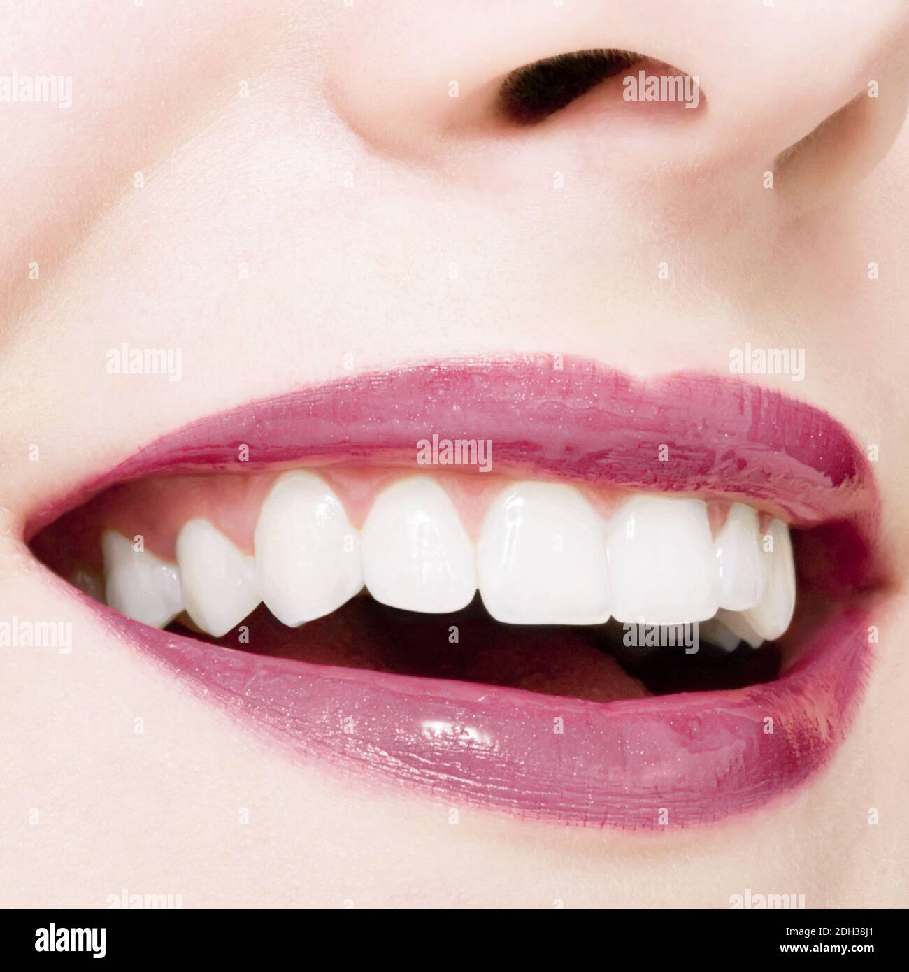 Perfect smile and healthy white natural teeth, happy smiling for dental ...