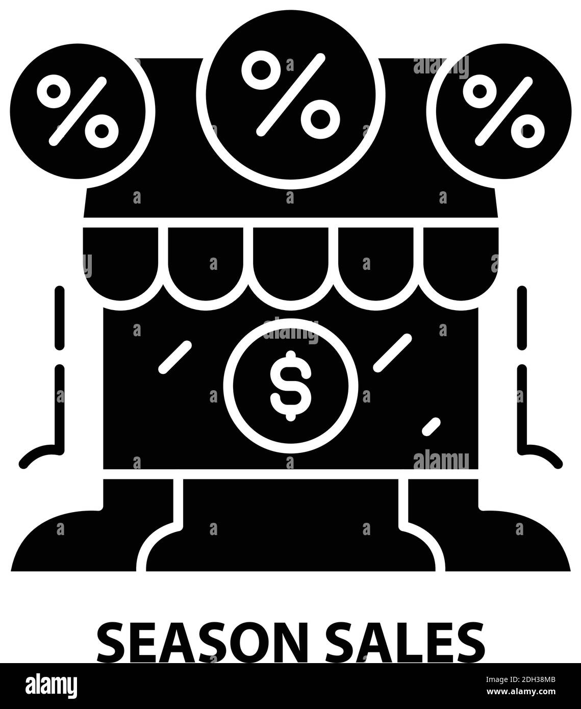 season sales icon, black vector sign with editable strokes, concept ...