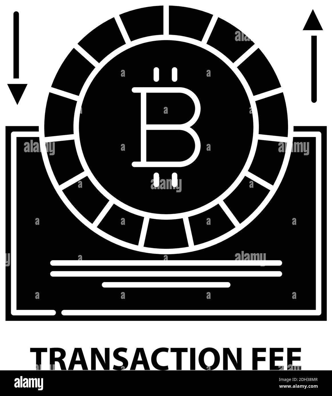 transaction fee icon, black vector sign with editable strokes, concept ...