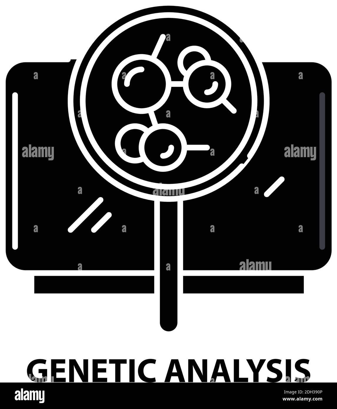 genetic analysis icon, black vector sign with editable strokes, concept ...