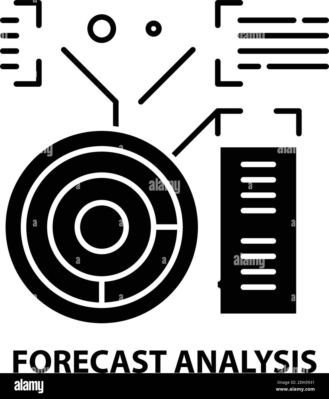 forecast analysis icon, black vector sign with editable strokes ...