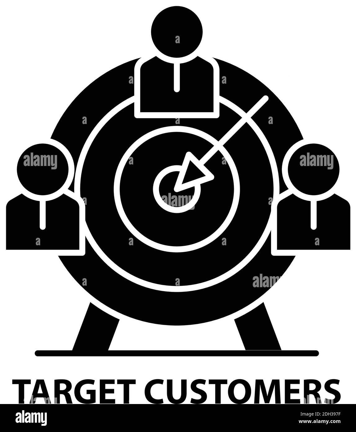 target customers icon, black vector sign with editable strokes, concept ...