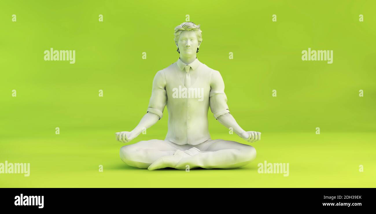 Business Man Lotus Position Stock Photo - Alamy