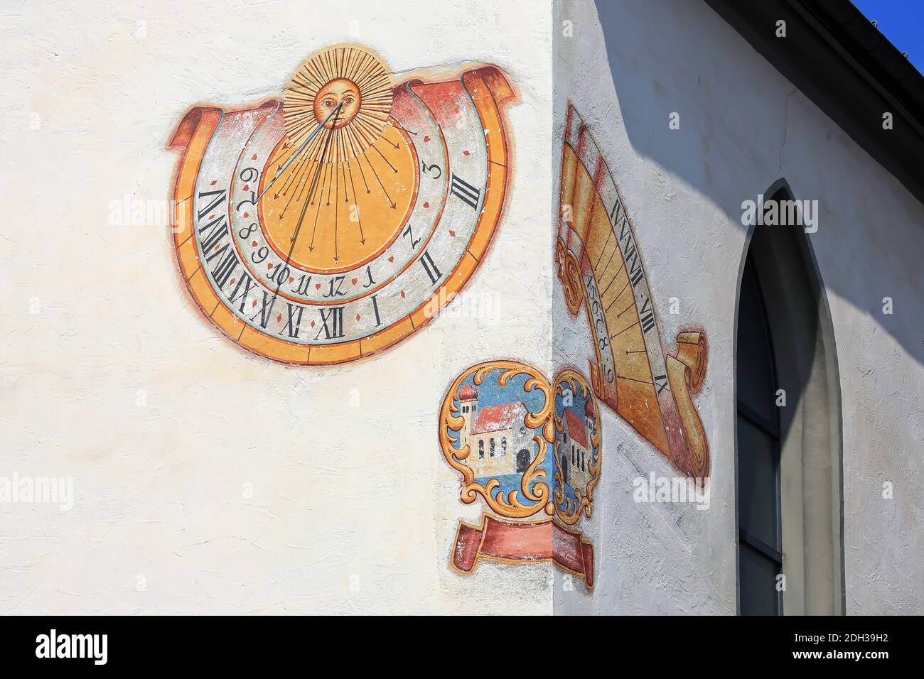 Leutkirch in the Allgäu / Germany - 11 08 2020: The sundial is a sight ...