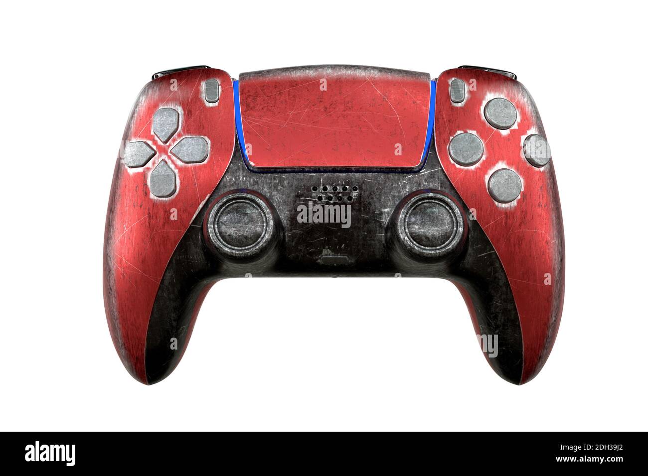 Conceptual used video game controller or joystick with scratches ...