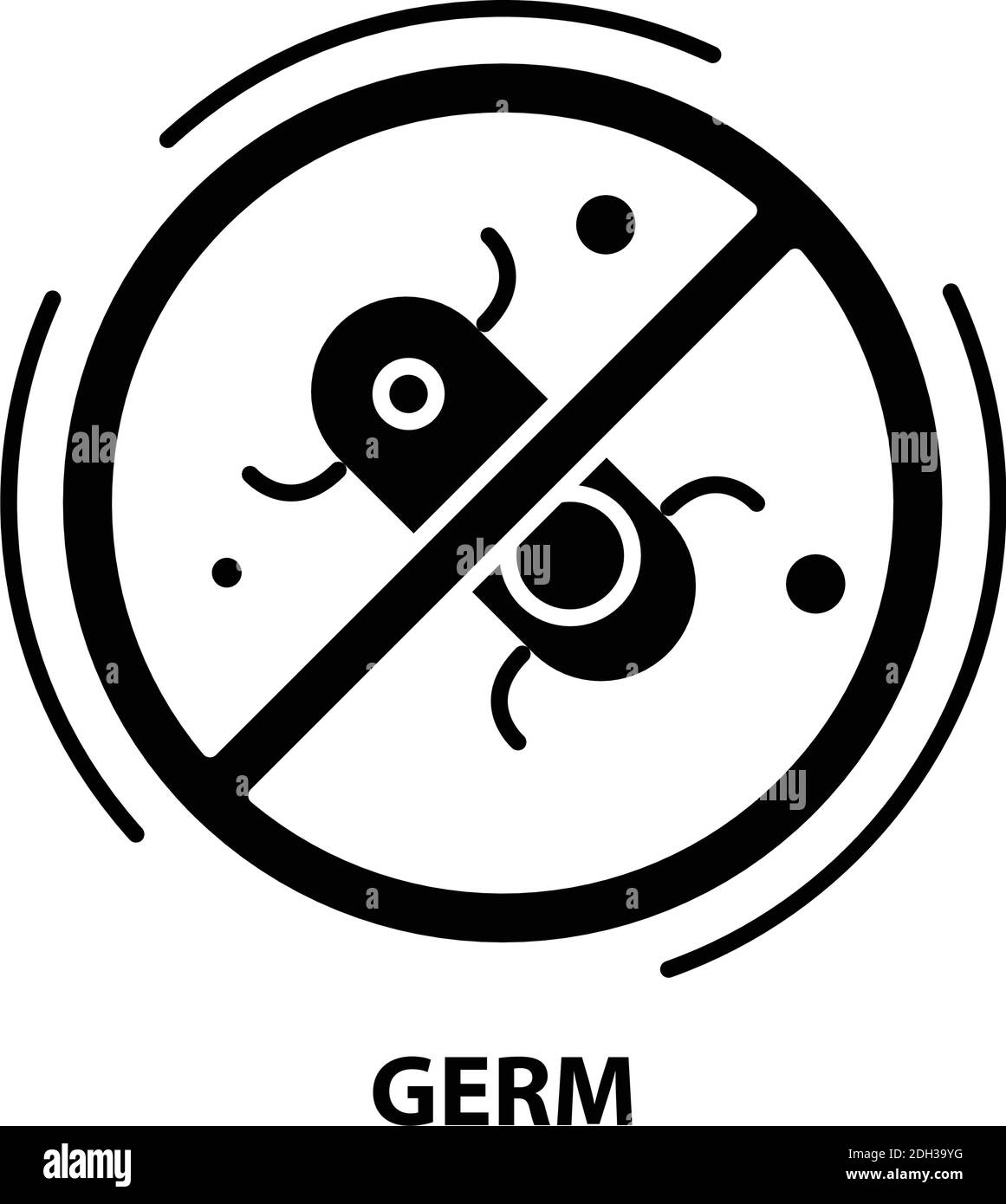 germ icon, black vector sign with editable strokes, concept ...