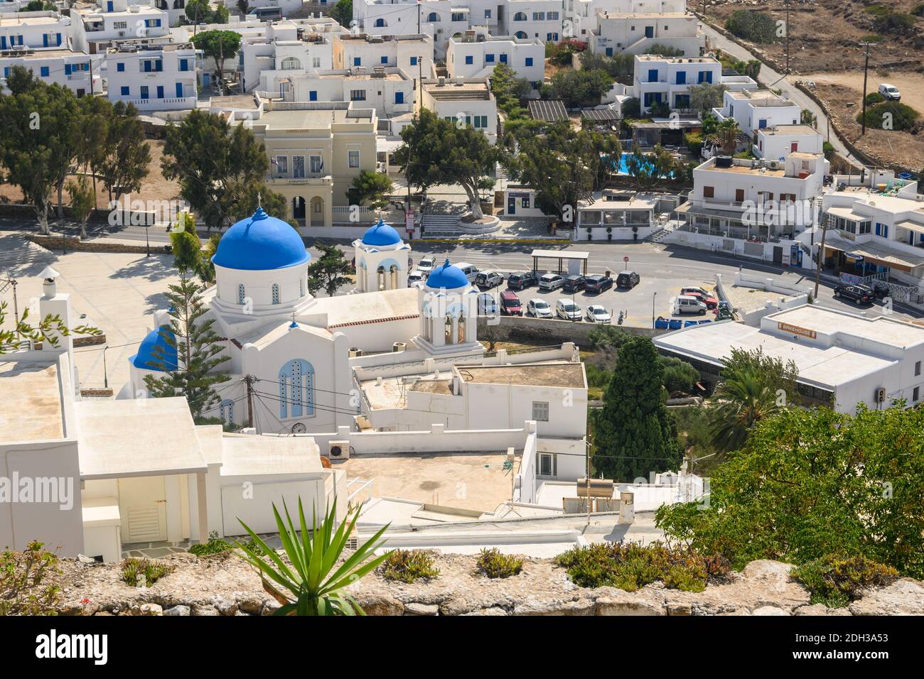 Ios, Greece - September 20, 2020: Chora town of Ios. Ios Island is a ...