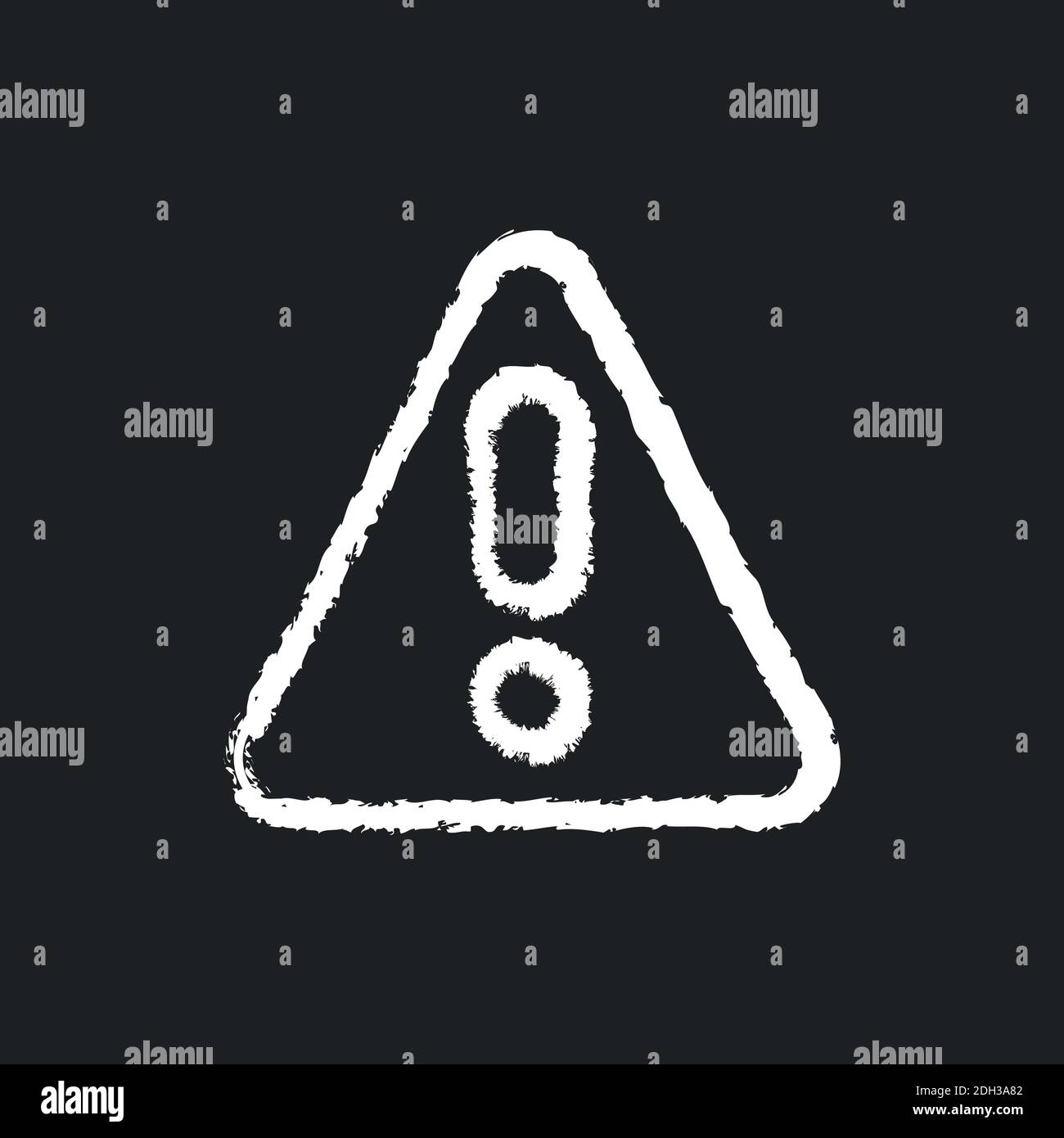 Warning chalk white icon on black background Stock Vector Image & Art ...