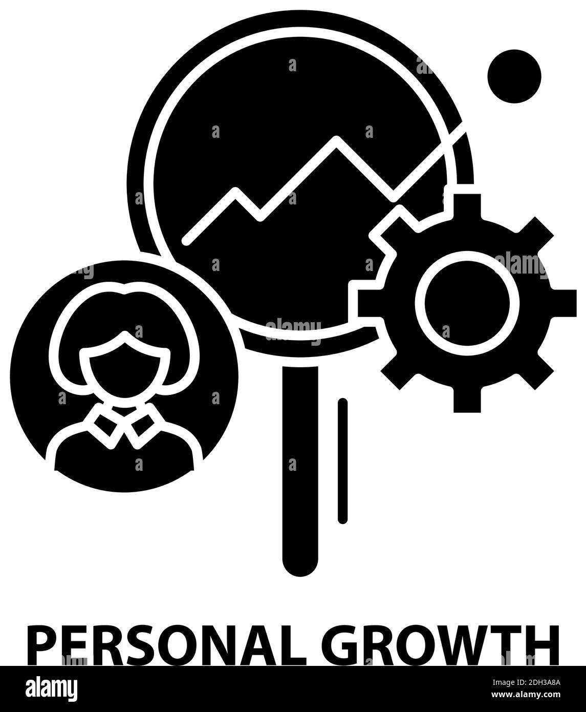 personal growth icon, black vector sign with editable strokes, concept ...