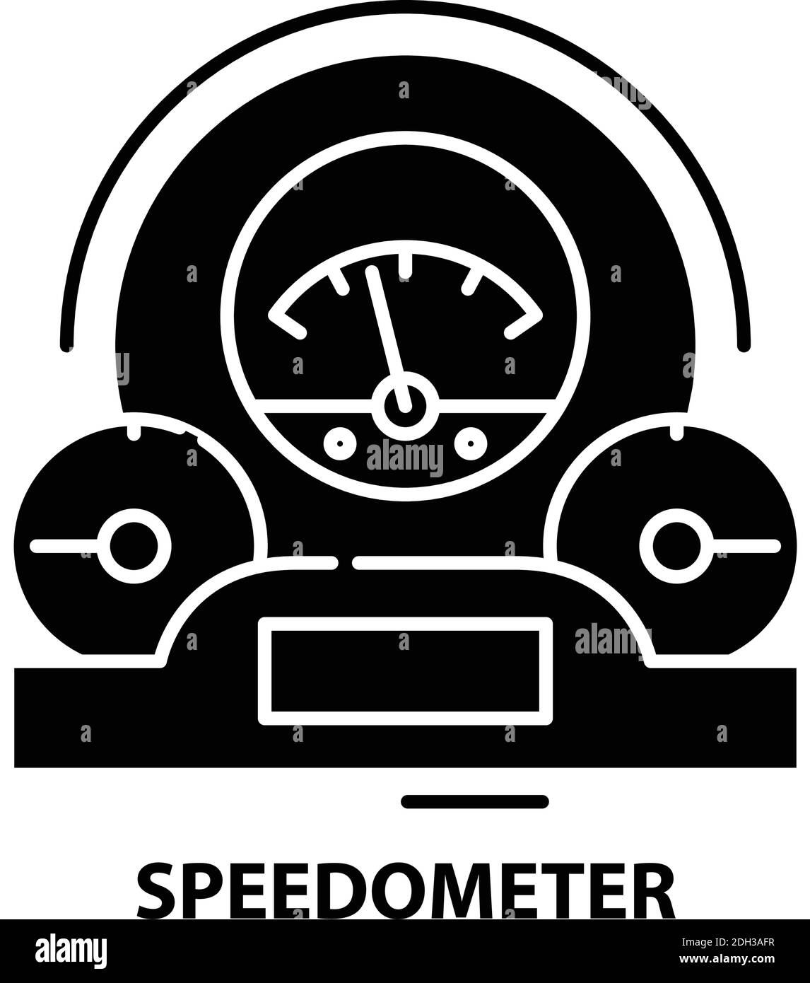 speedometer sign icon, black vector sign with editable strokes, concept ...