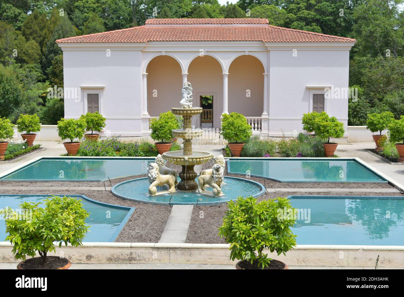HAMILTON, NEW ZEALAND - Dec 02, 2020: View of fountain in Italian ...