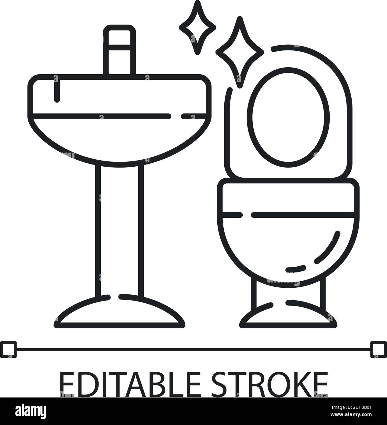 Cleaning bathroom linear icon Stock Vector Image & Art - Alamy