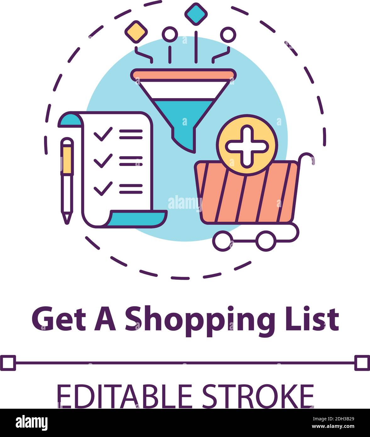 Creating shopping list concept icon Stock Vector Image & Art - Alamy