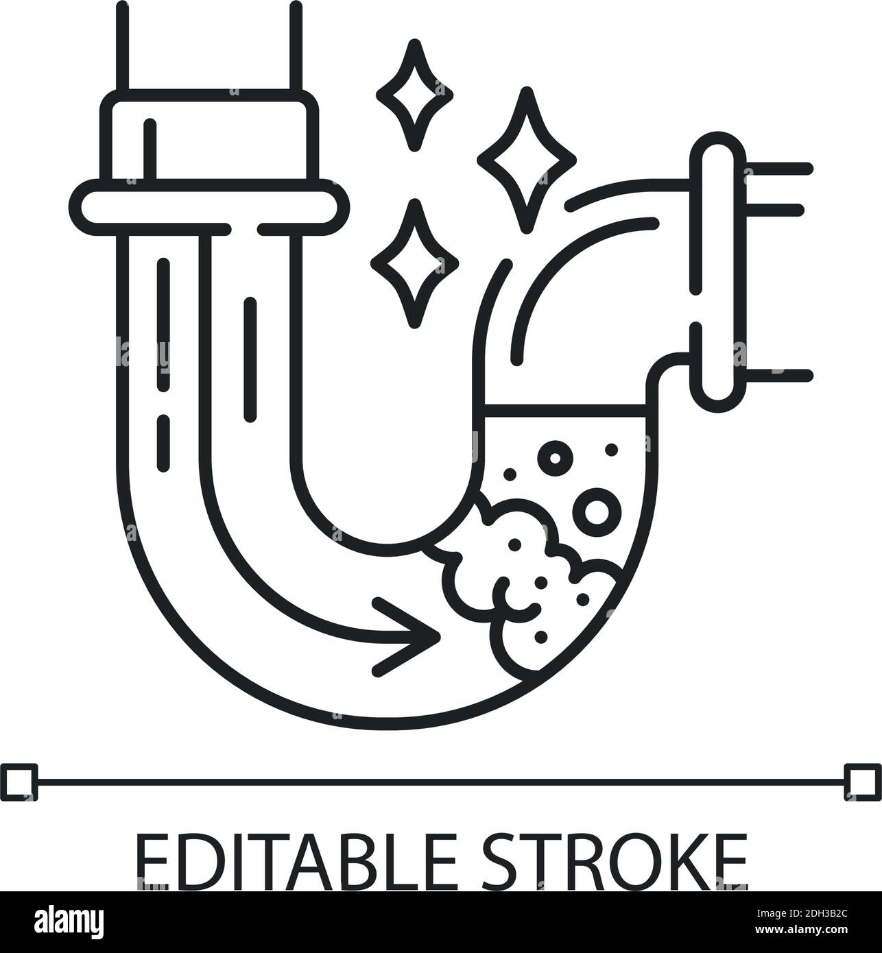 Waste pipes cleaning linear icon Stock Vector Image & Art - Alamy