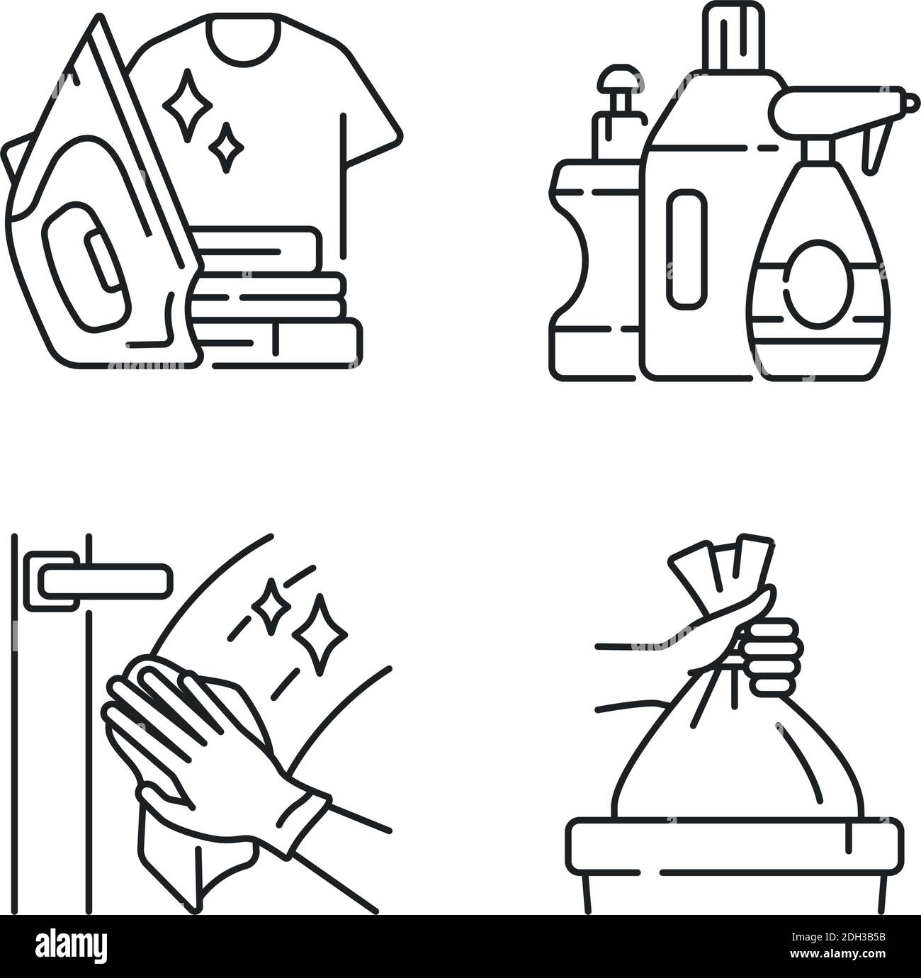 Housework linear icons set Stock Vector Image & Art - Alamy
