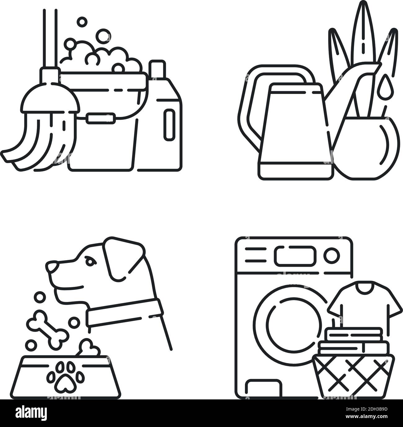 Chores icon set Black and White Stock Photos & Images - Alamy