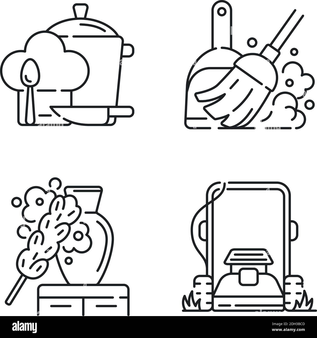 Household chores linear icons set Stock Vector Image & Art - Alamy