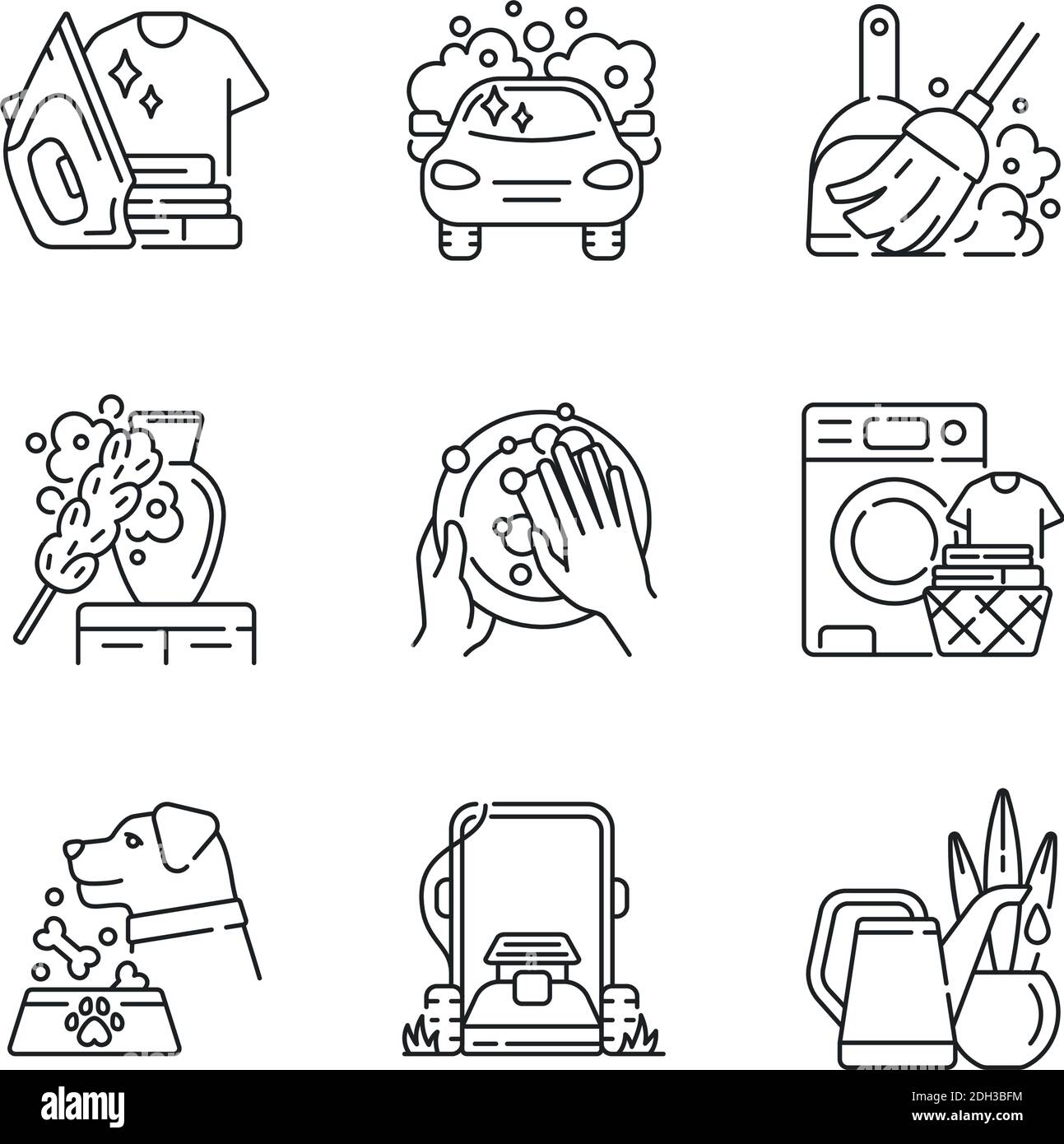 Set cleaning items Black and White Stock Photos & Images - Alamy