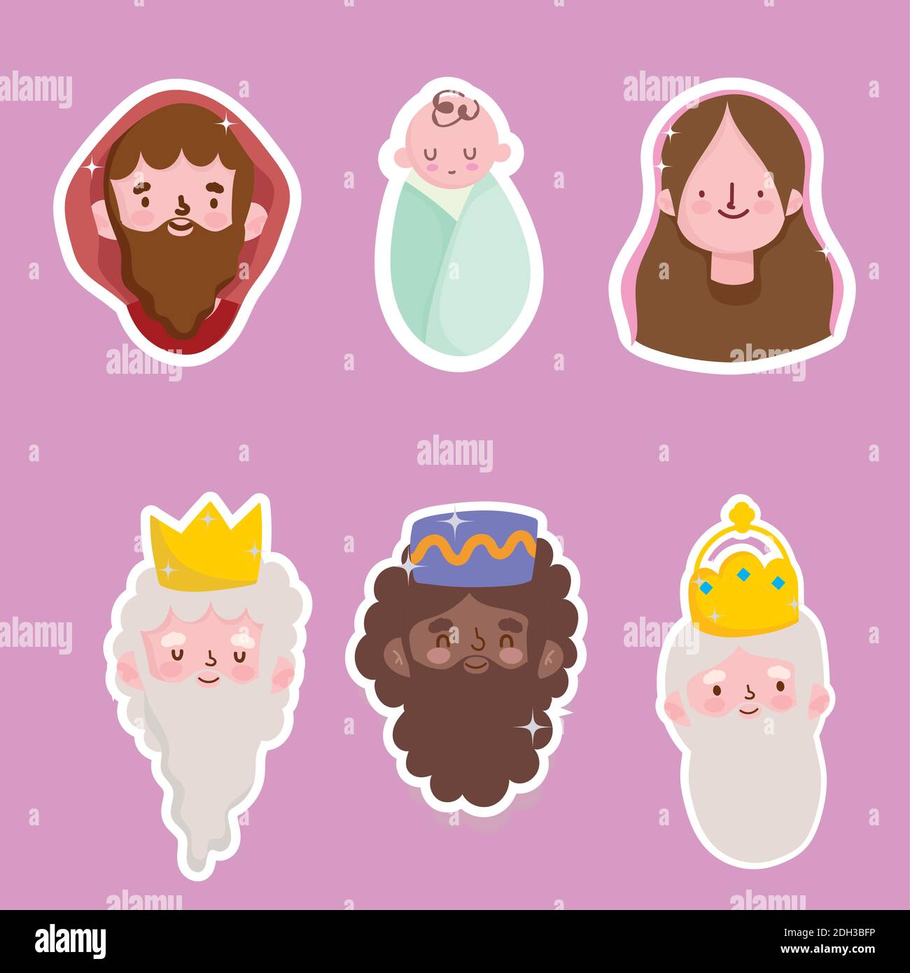 happy epiphany, three wise kings mary jospeg and baby jesus faces ...