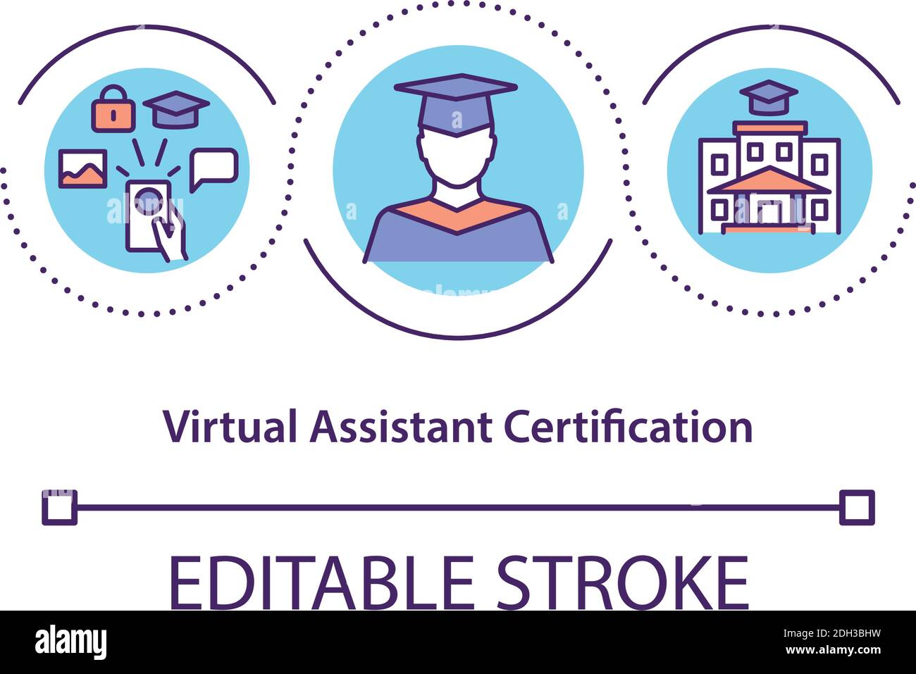 Virtual assistant certification concept icon Stock Vector Image & Art ...