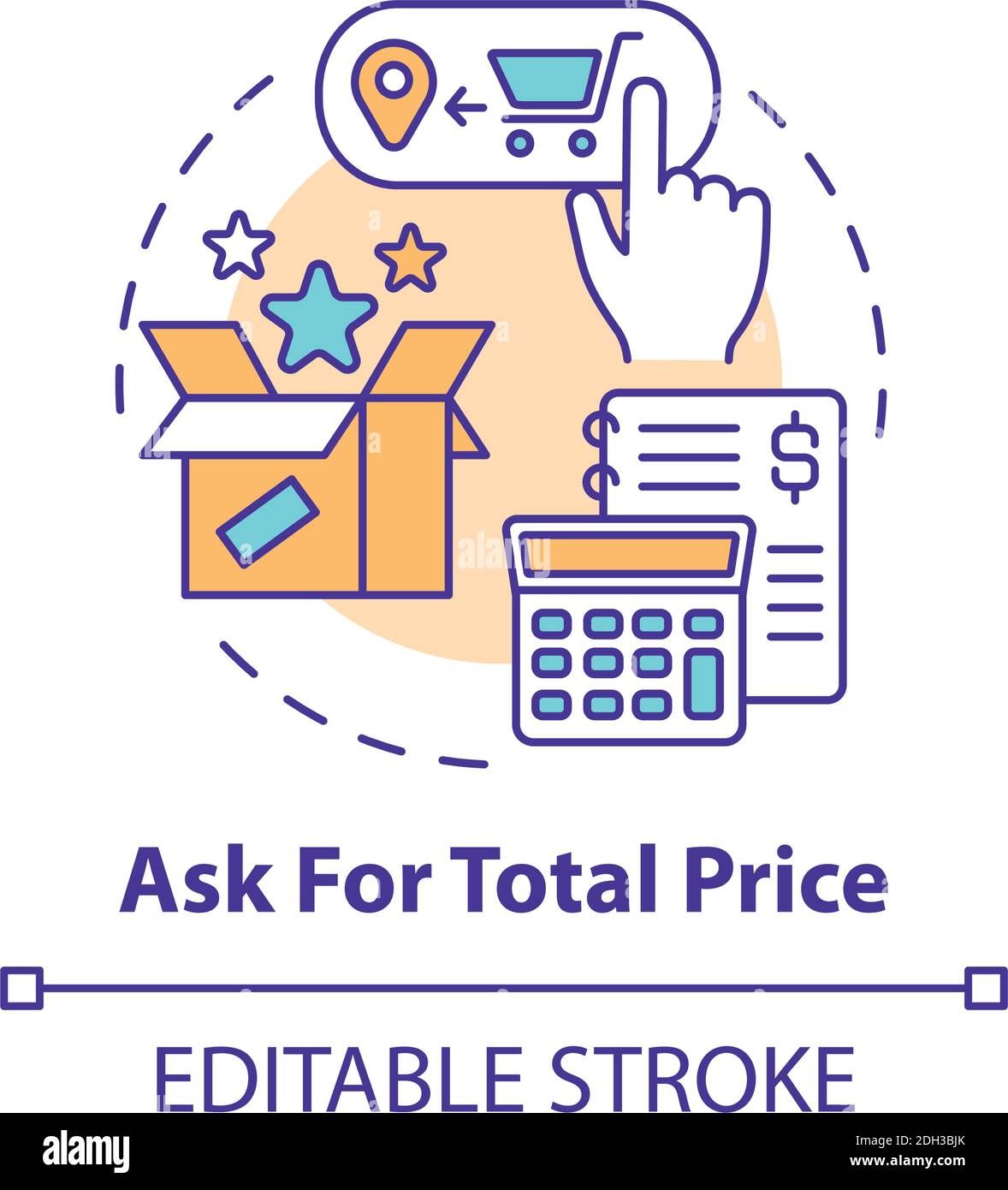 Asking for total price concept icon Stock Vector Image & Art - Alamy
