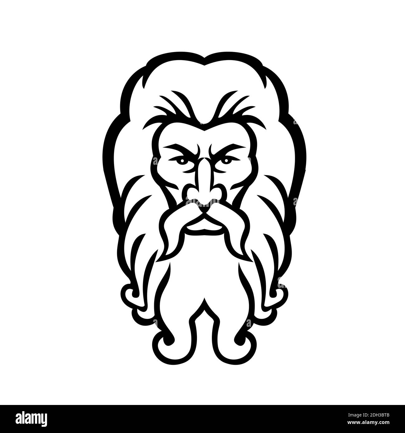 Head of Atlas Greek God Front View Mascot Stock Photo - Alamy