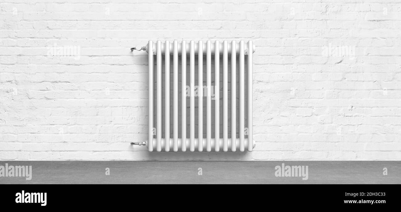 Classic radiator in front of background - 3D Illustration Stock Photo ...