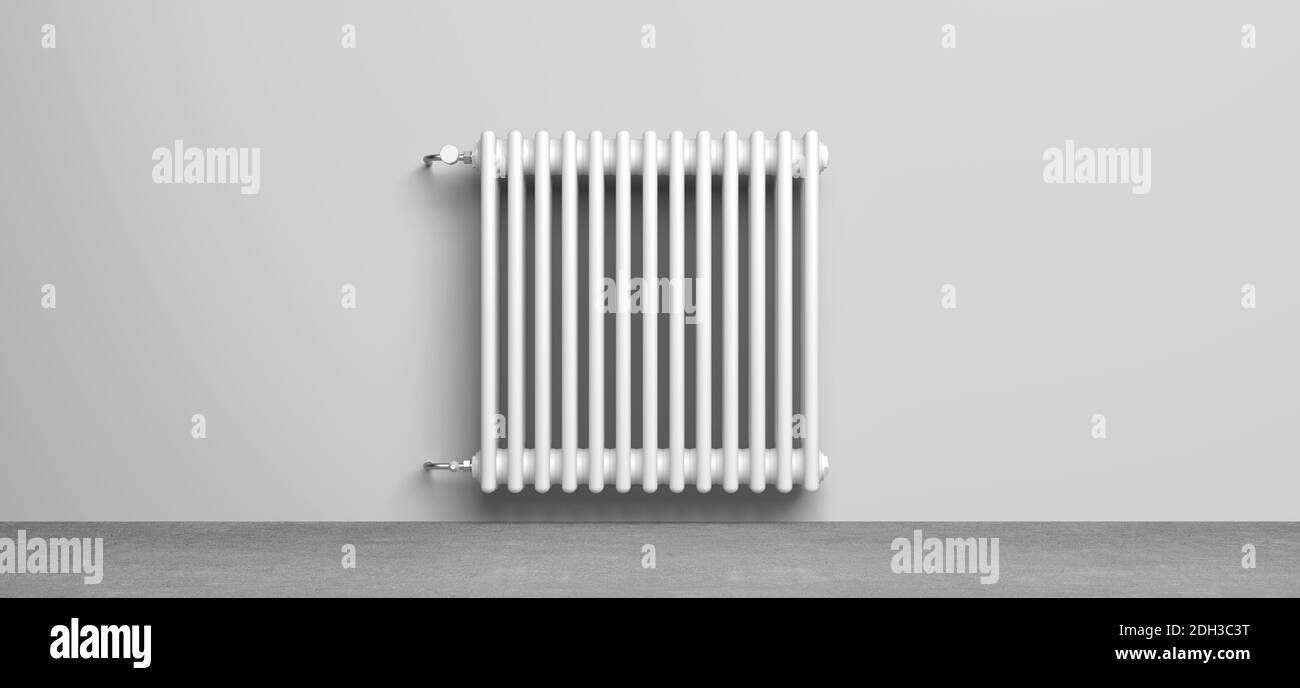 Classic radiator in front of background - 3D Illustration Stock Photo ...