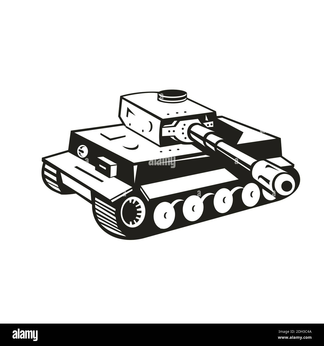 World War Two German Panzer Tank Retro Black and White Stock Photo - Alamy