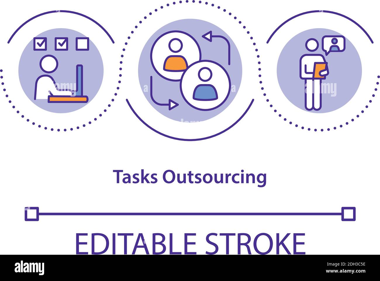 Tasks outsourcing concept icon Stock Vector Image & Art - Alamy