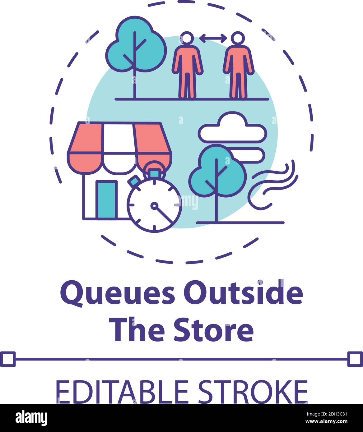 Queues outside store concept icon Stock Vector Image & Art - Alamy
