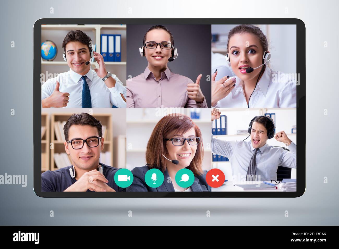Concept of virtual collaboration through videoconferencing Stock Photo ...