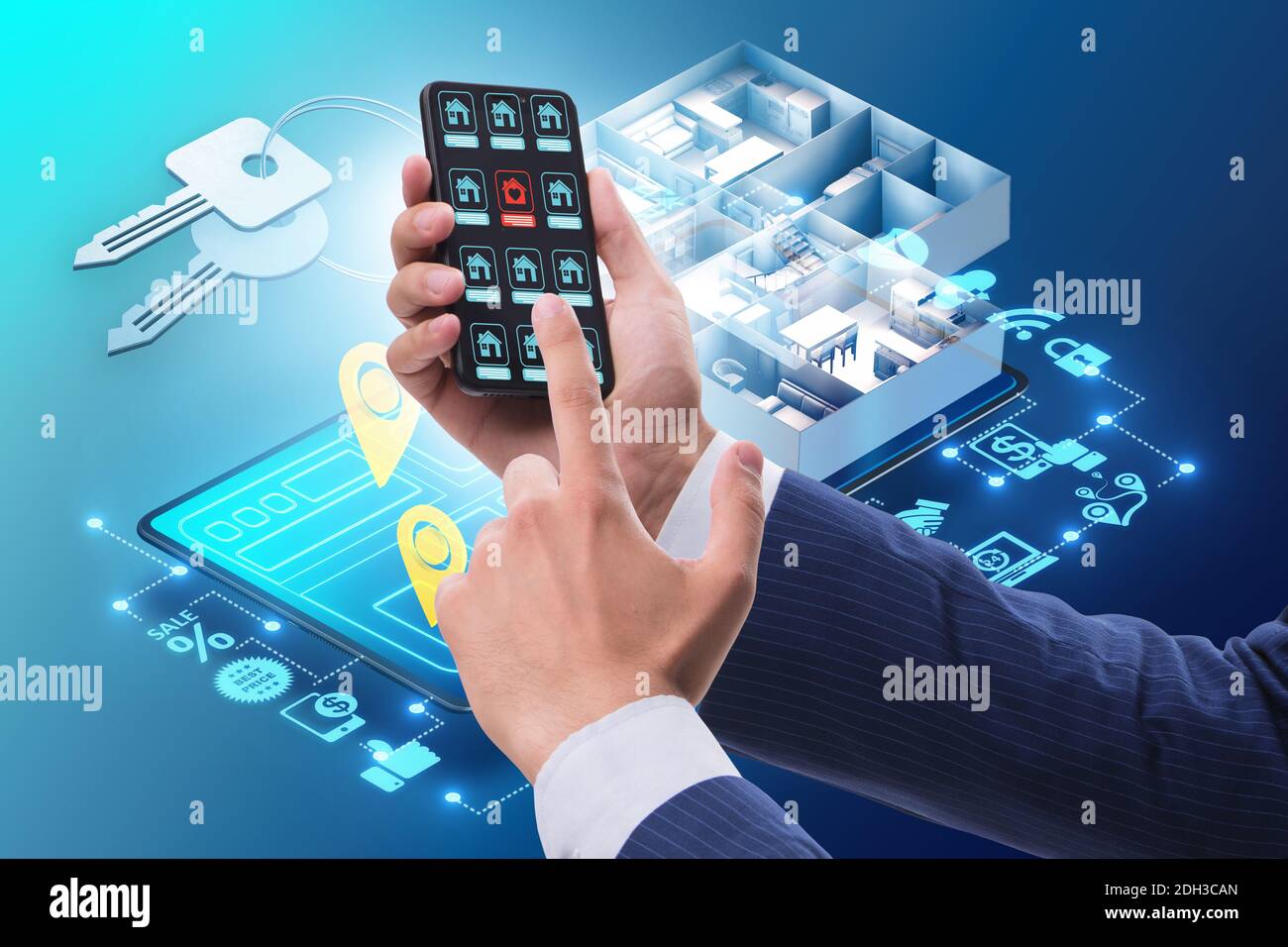 Concept of buying real estate over internet Stock Photo - Alamy