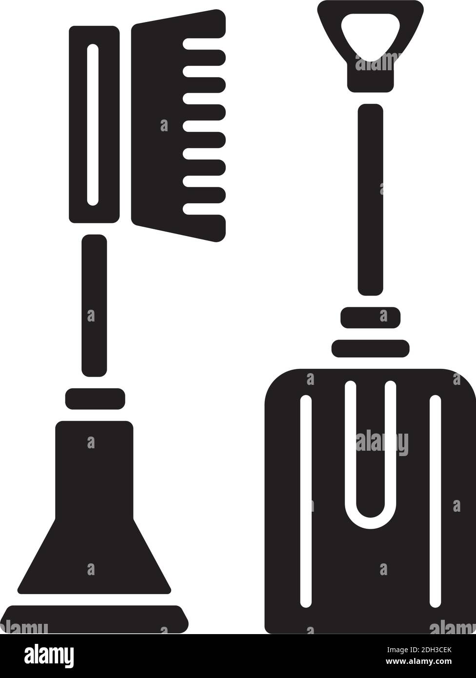 Snow removal tools black glyph icon Stock Vector Image & Art - Alamy