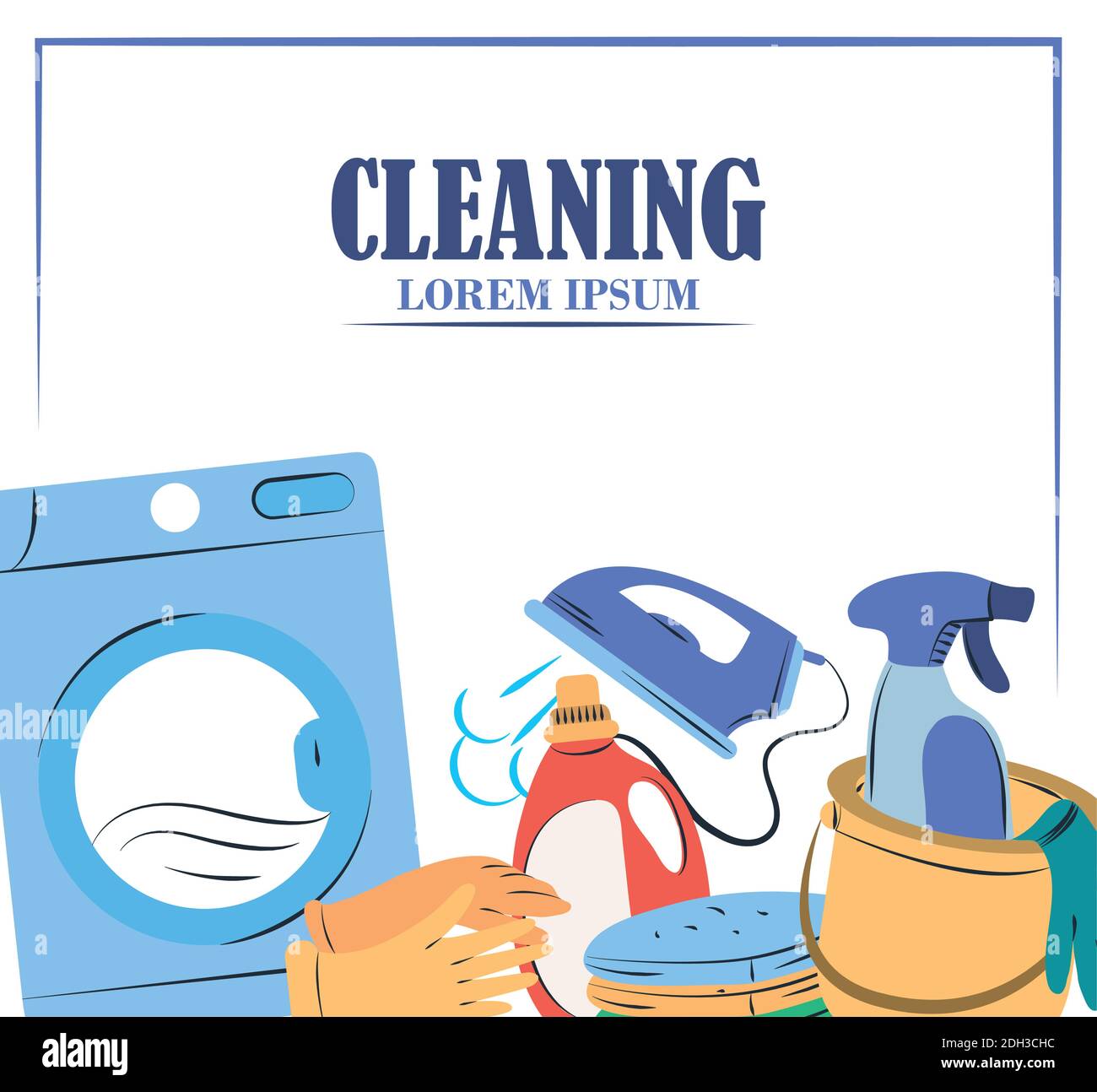 cleaning supplies, washing machine laundry iron spray bucket and gloves ...