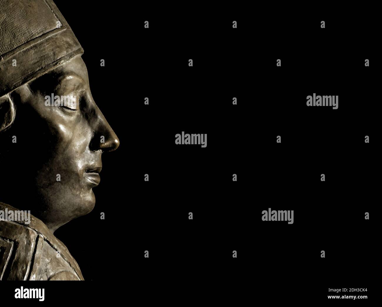 Saint Sculpture Over Black Background Template Stock Photo - Alamy