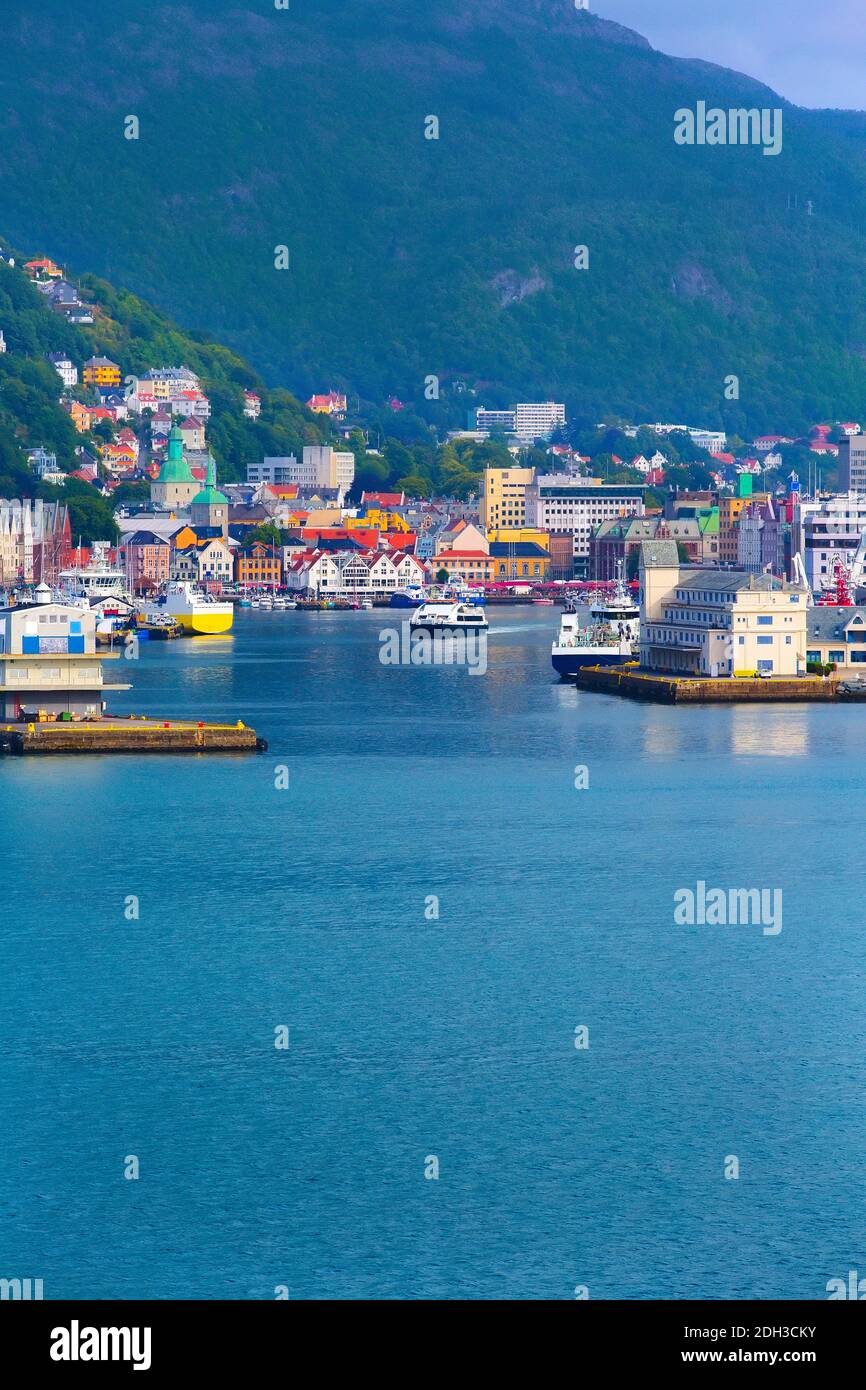 Bergen, Norway city view with port Stock Photo - Alamy