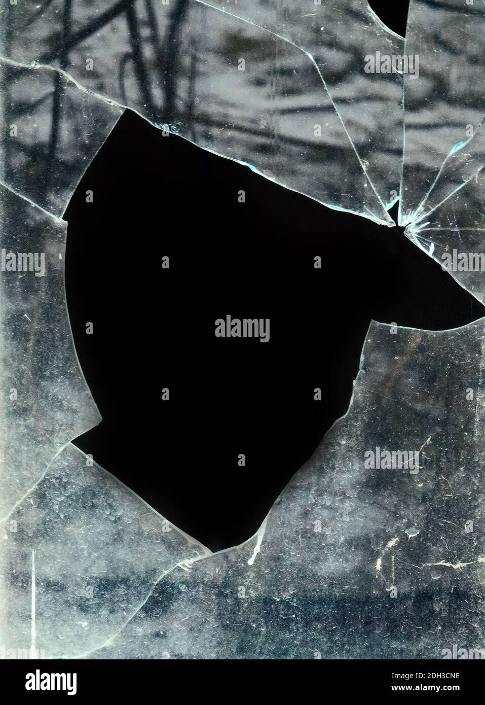 Gloomy broken glass in house Stock Photo - Alamy