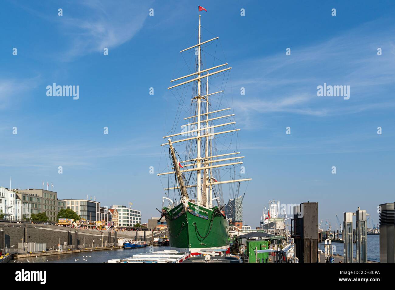 HAMBURG, GERMANY - Aug 08, 2020: The Rickmer Rickmers is an old sailing ...