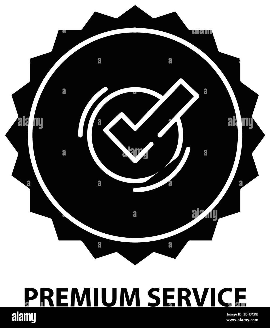 premium service icon, black vector sign with editable strokes, concept ...