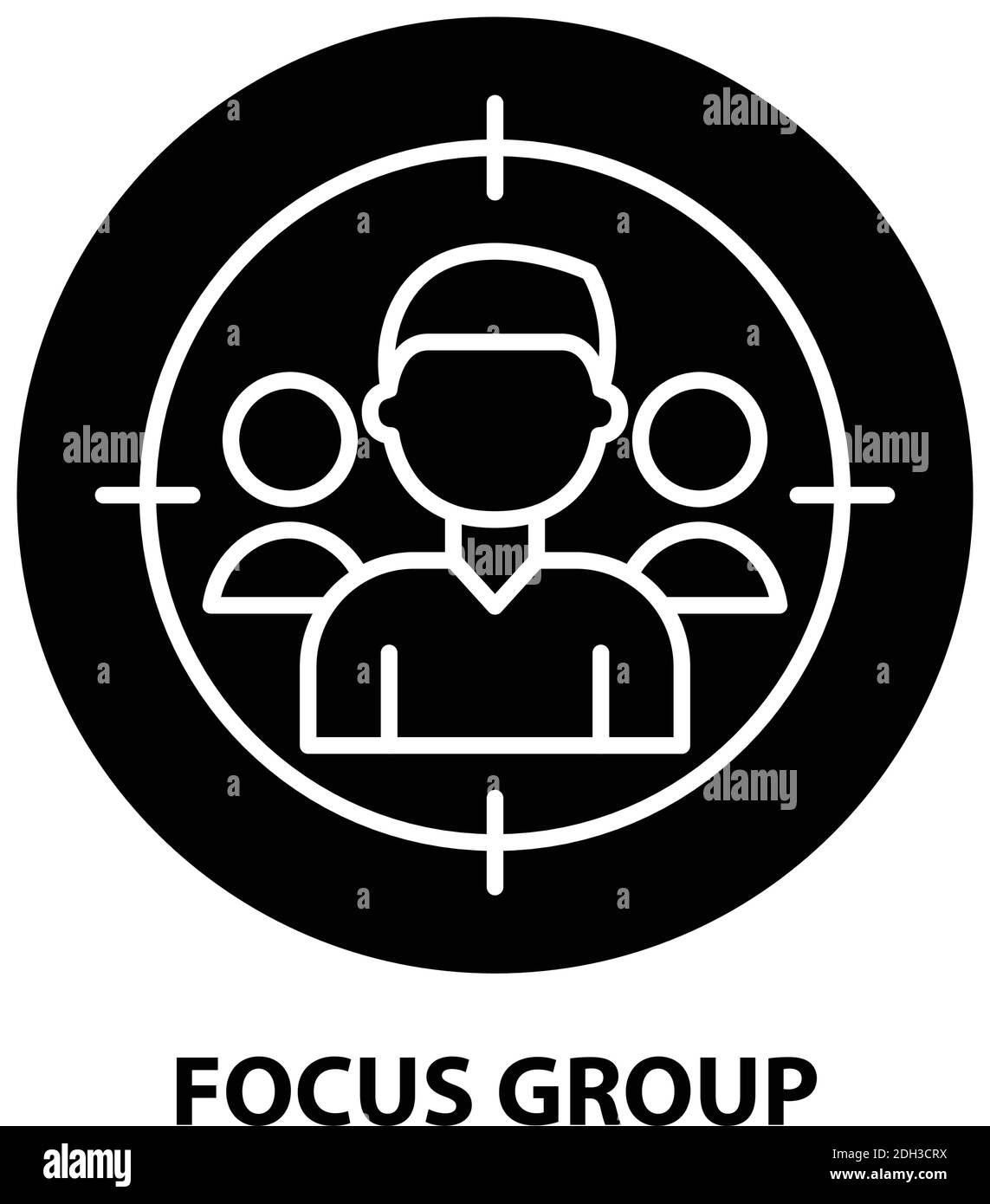 focus group icon, black vector sign with editable strokes, concept ...