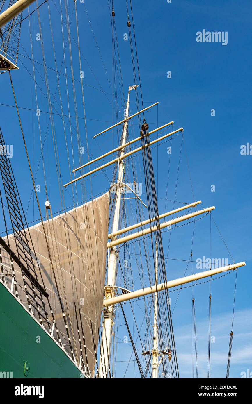 HAMBURG, GERMANY - Aug 08, 2020: The Rickmer Rickmers is an old sailing ...
