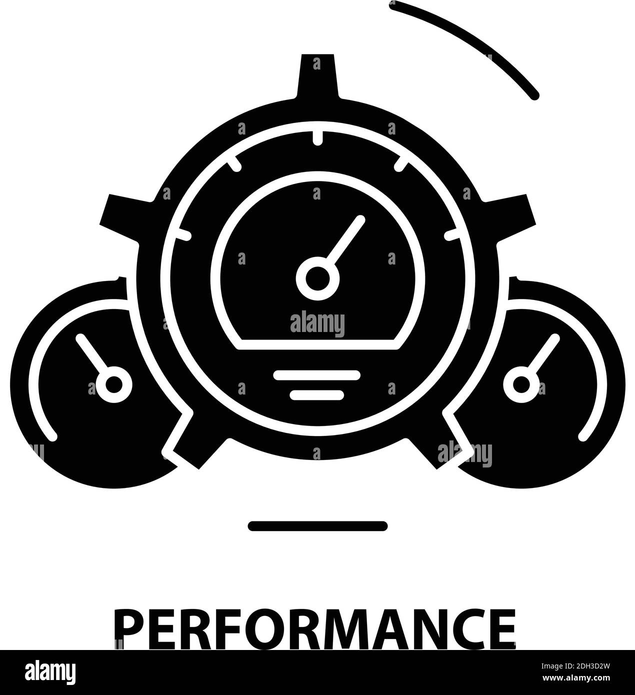 performance icon, black vector sign with editable strokes, concept ...