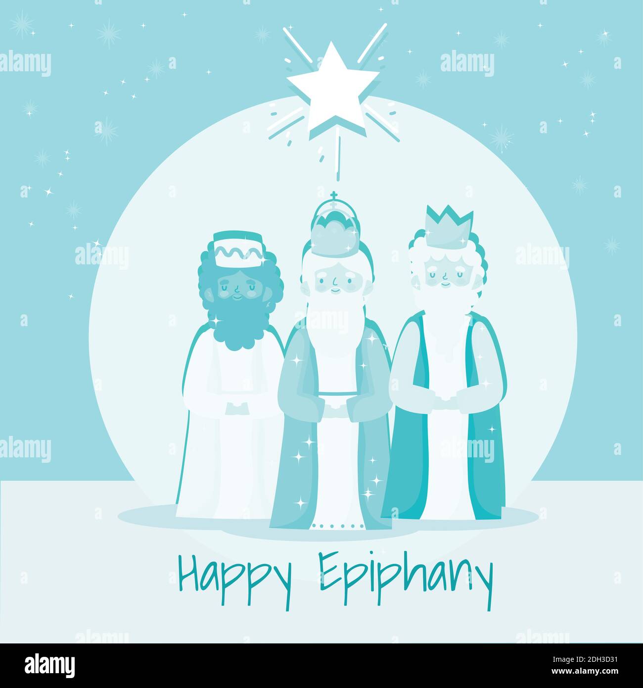 happy epiphany, three wise kings from the east, melchor, gaspar and ...