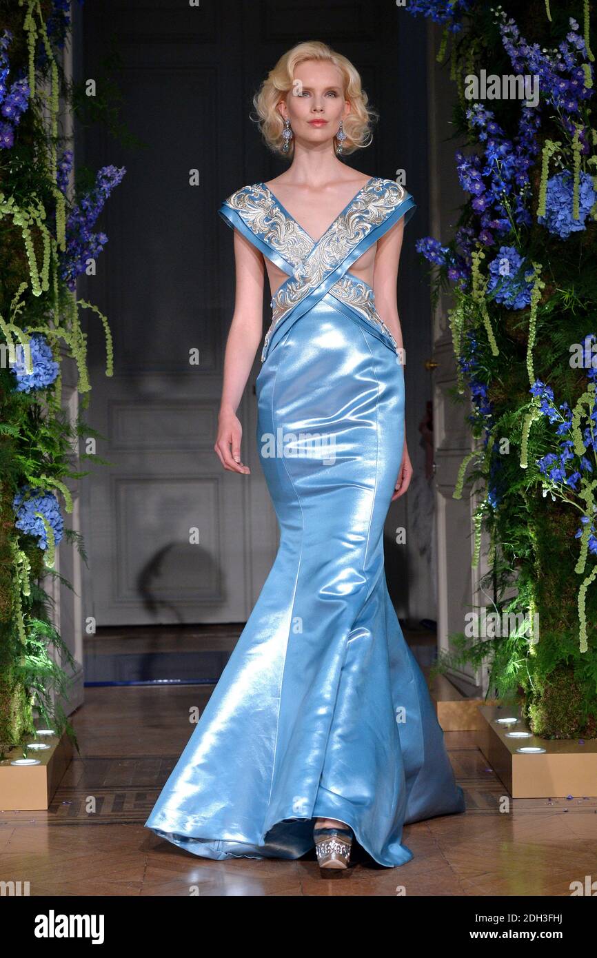 A model displays a creation designed by Guo Pei during the Guo Pei’s ...