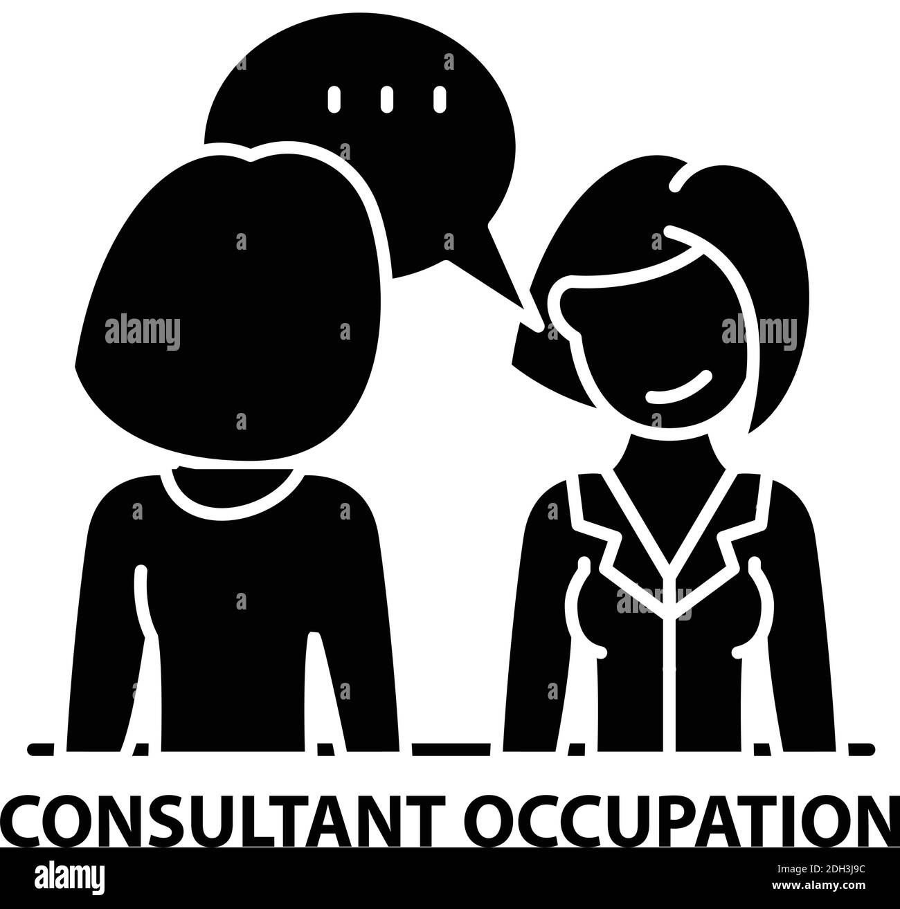 consultant occupation icon, black vector sign with editable strokes ...