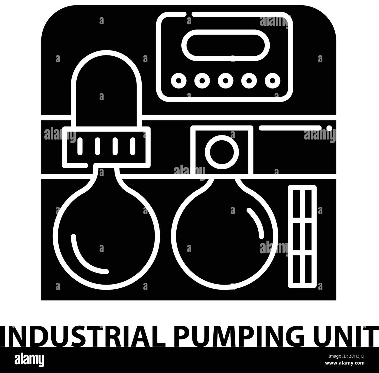 industrial pumping unit icon, black vector sign with editable strokes ... industrial pumping unit icon, black vector sign with editable strokes ...