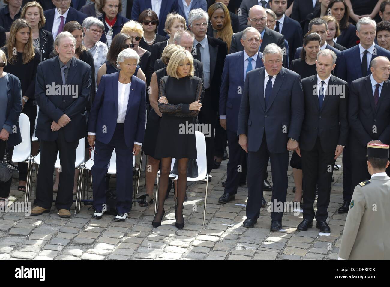 Brigitte Macron attending a tribute ceremony for French politician and ...