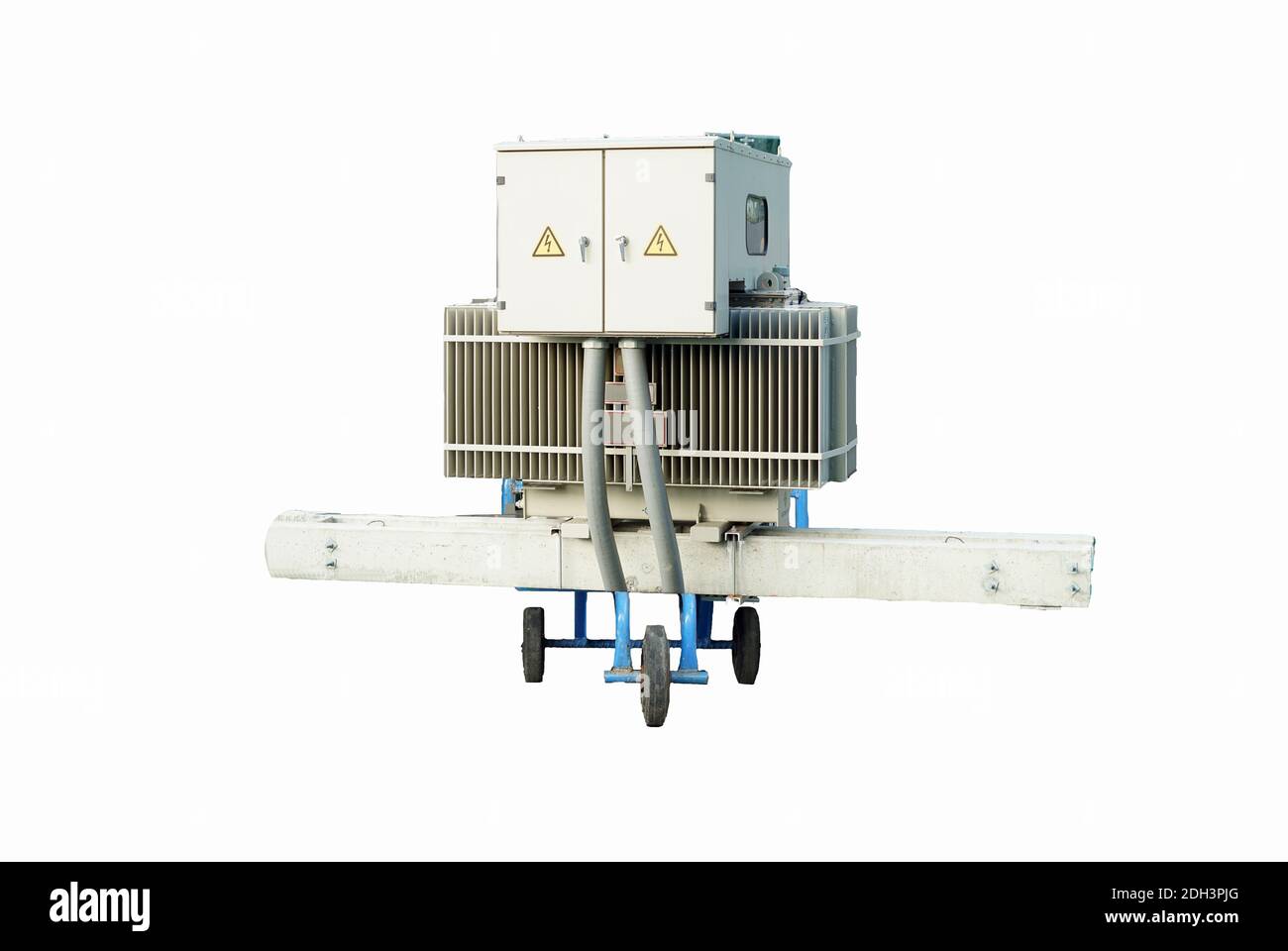 A high power transformer on a wheel for move Stock Photo - Alamy